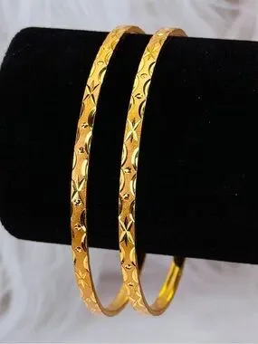 Jewelry | Vintage Goldtone Textured Stacking Bangle Bracelet Set Of 2 ...